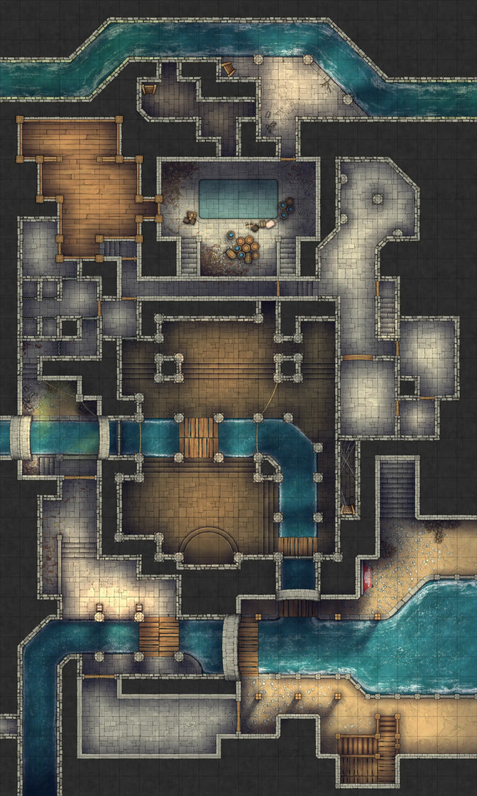 Asian City Slums Gang Hideout | D&D Battlemap | DnDungeon