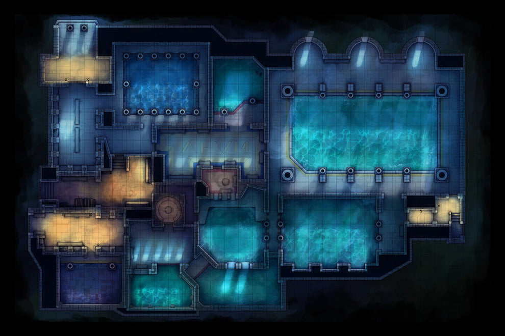 Greco-Roman Bathhouse | D&D Battlemap | DnDungeon