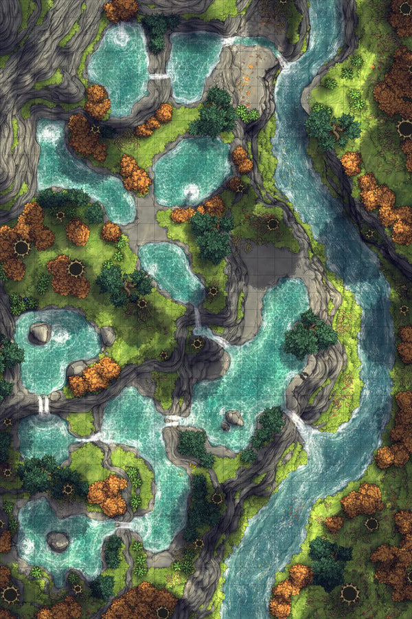 Hot Springs Onsen Bathhouse | D&D Battlemap | DnDungeon