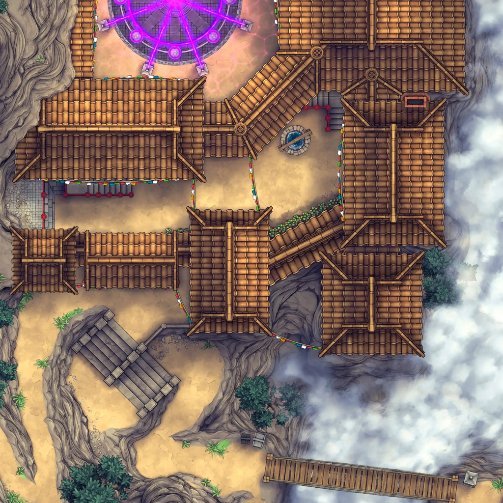 Iron Gate Monk Monastery | D&D Battlemap | DnDungeon