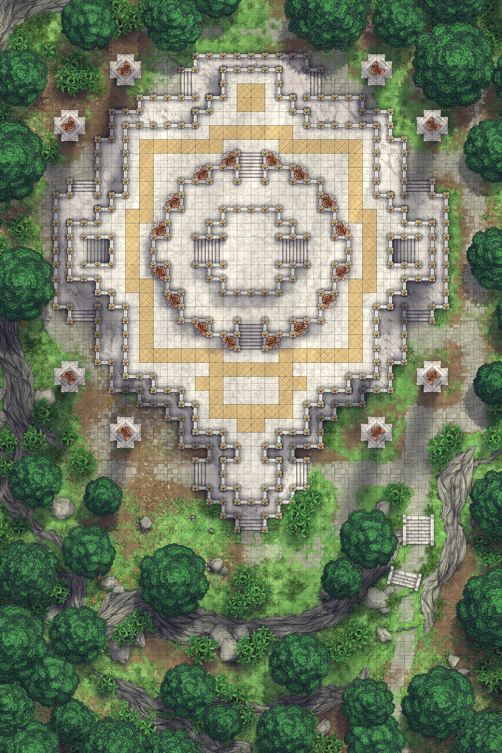 Minotaur Stupa / Bull Temple | D&D Battlemap | DnDungeon