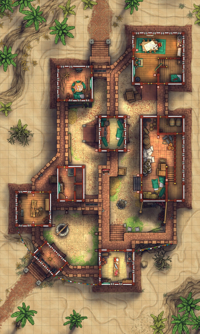River Island Fortress | D&D Battlemap | DnDungeon