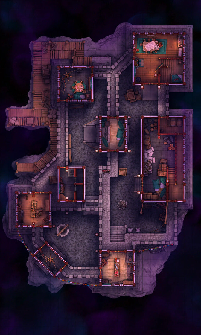 River Island Fortress | D&D Battlemap | DnDungeon