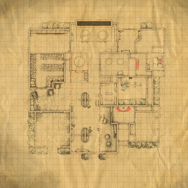 Smugglers' Sake Brewery Hideout | D&D Battlemap | DnDungeon
